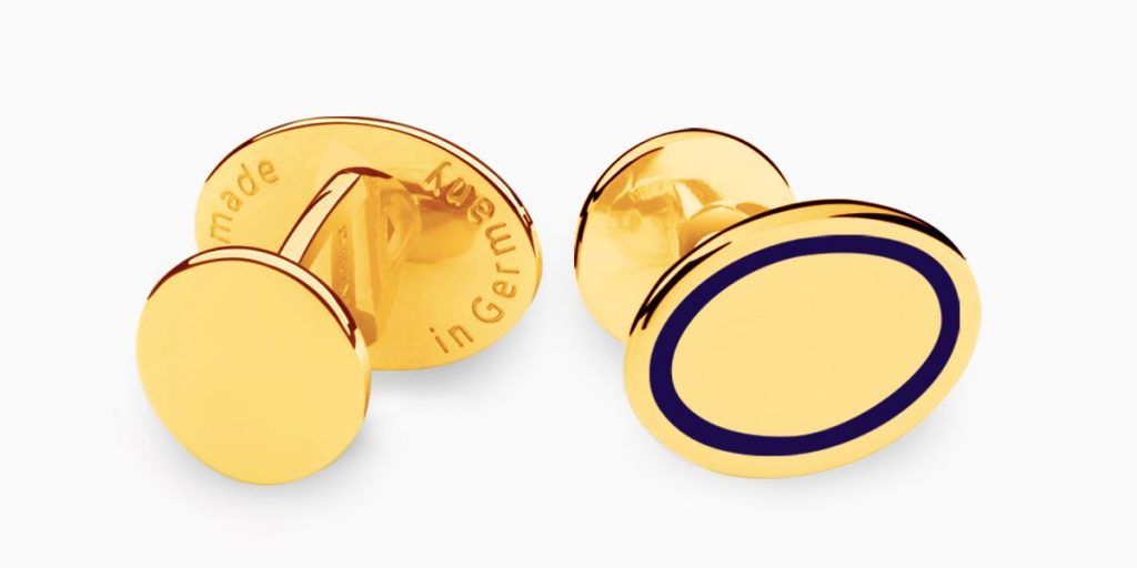Deumer cufflinks Blue Ribbon from 18 carat gold - Deumer