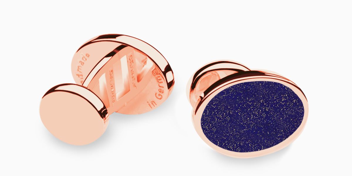 Deumer cufflinks Bauhaus from 925 sterling silver, rose gold gilded ...